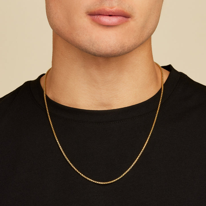 Solid Gold Box Chain 2mm | Oxford Collection | MANSSION