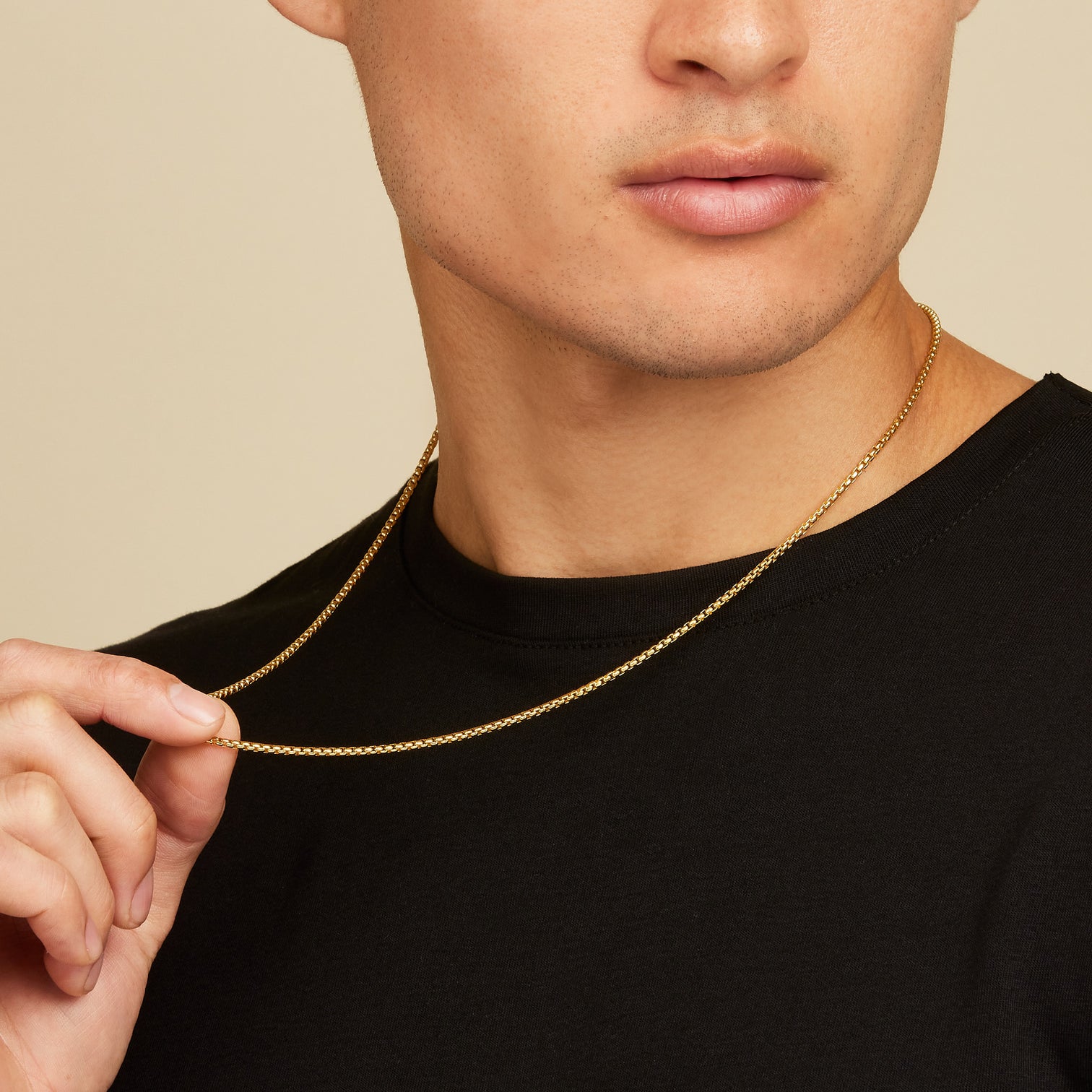 Solid Gold Box Chain 2mm | Oxford Collection | MANSSION